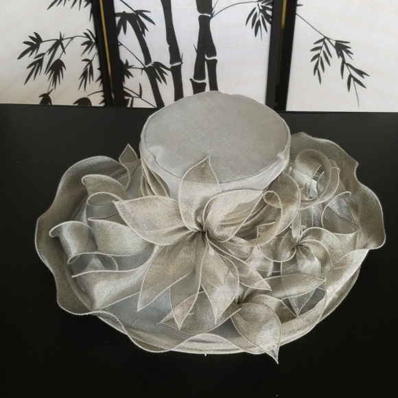 Accessories | Ladies Beautiful Gray Organza Sunday Best Hat | Poshmark